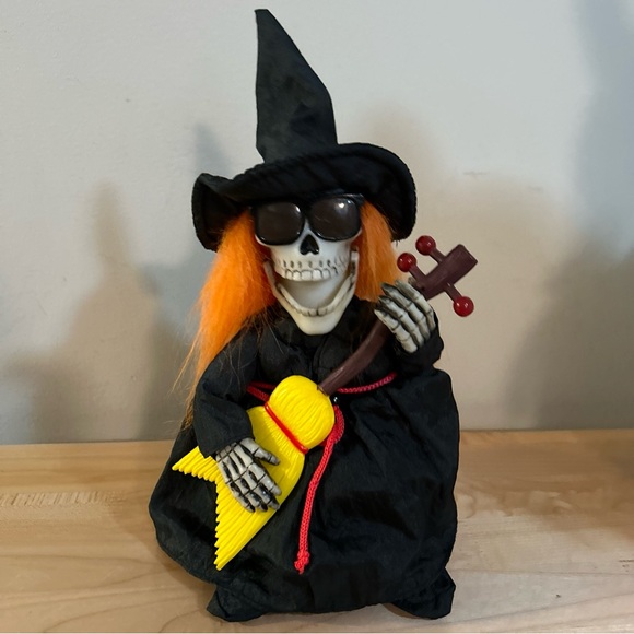 Forebest | Holiday | Singing Animated Witch Skeleton Broom Guitar Mama ...
